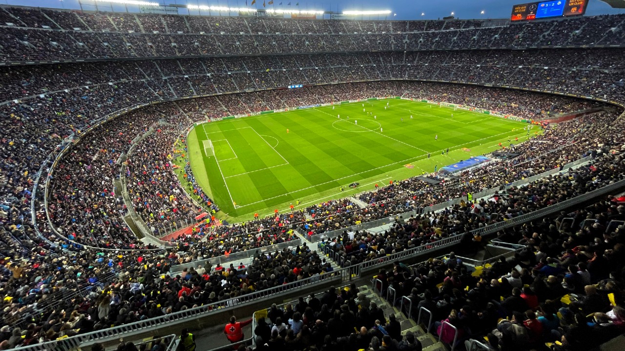 Barcelona trains at Camp Nou for first time in over two years ...