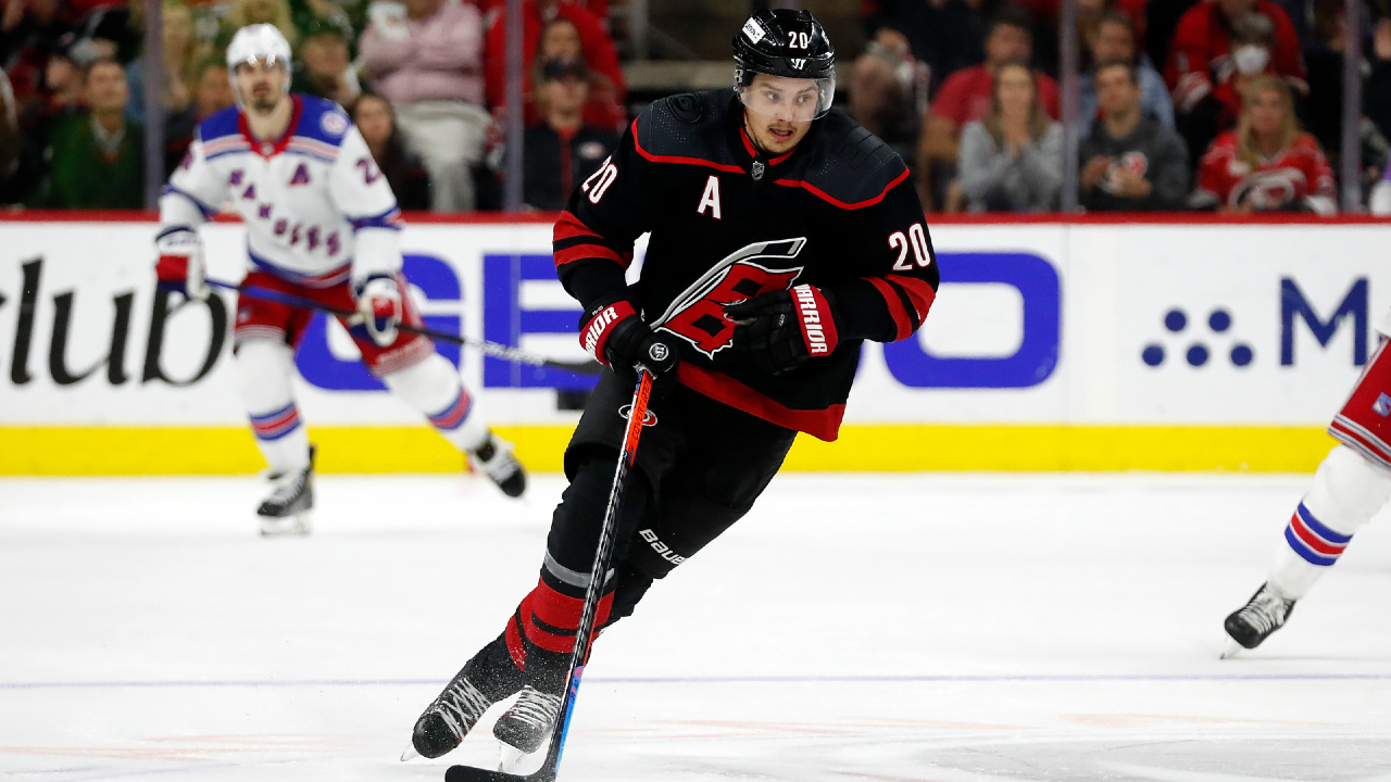 Hurricanes' Sebastian Aho late scratch vs. Sharks with upper-body ...