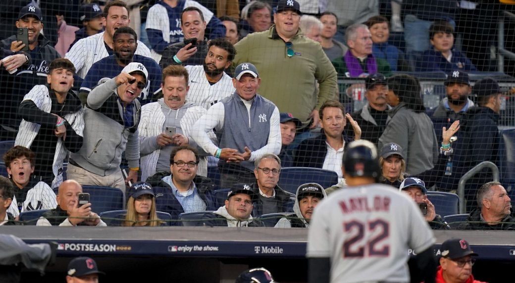 Yankees players, fans mock Guardians' Naylor for 'rocking the baby ...