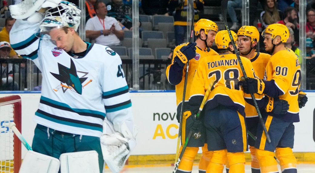 Niederreiter scores in debut, Predators top Sharks in Prague