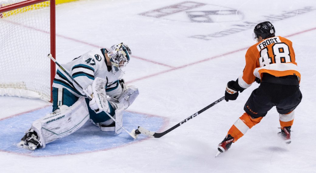 Reimer gets 26th career shutout as Sharks beat Flyers