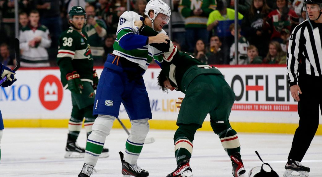 Canucks' Stillman exits game against Wild