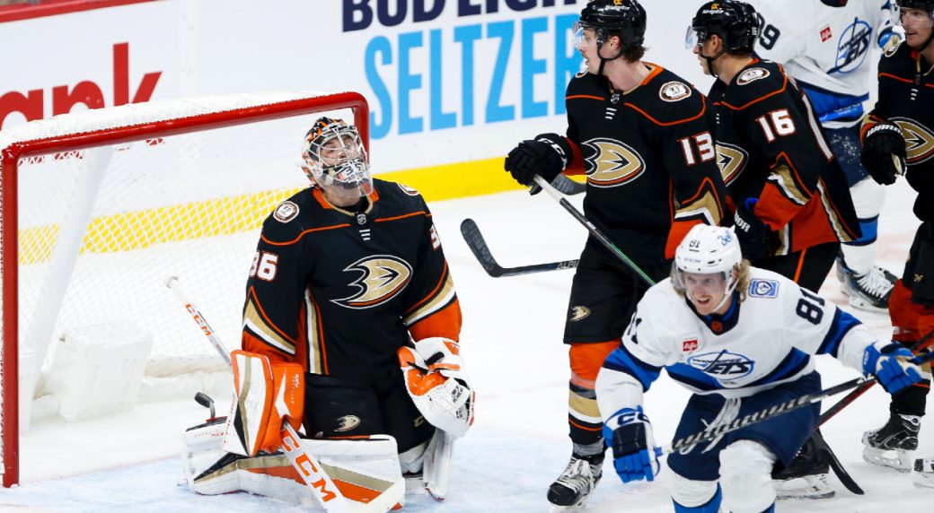 Connor caps hat trick with late winner to lift Jets past Ducks