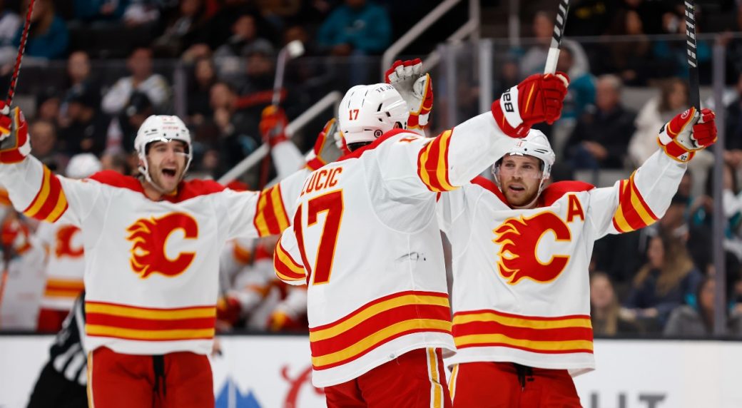Flames score two fastest goals in team history vs. Sharks