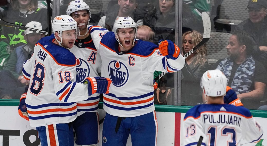 McDavid's point streak hits 14 games as Oilers double up Stars