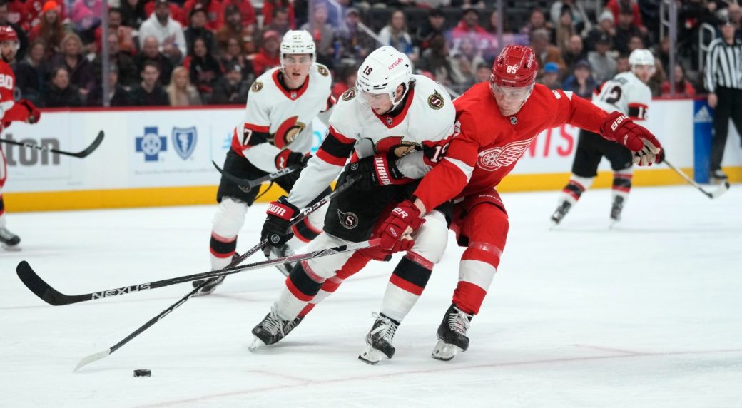 Batherson helps Senators beat Red Wings to earn fourth straight win