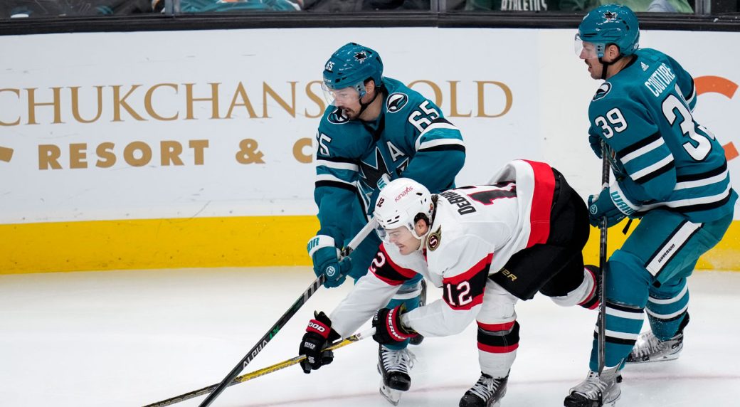 Giroux has two-goal night as Senators take down Sharks