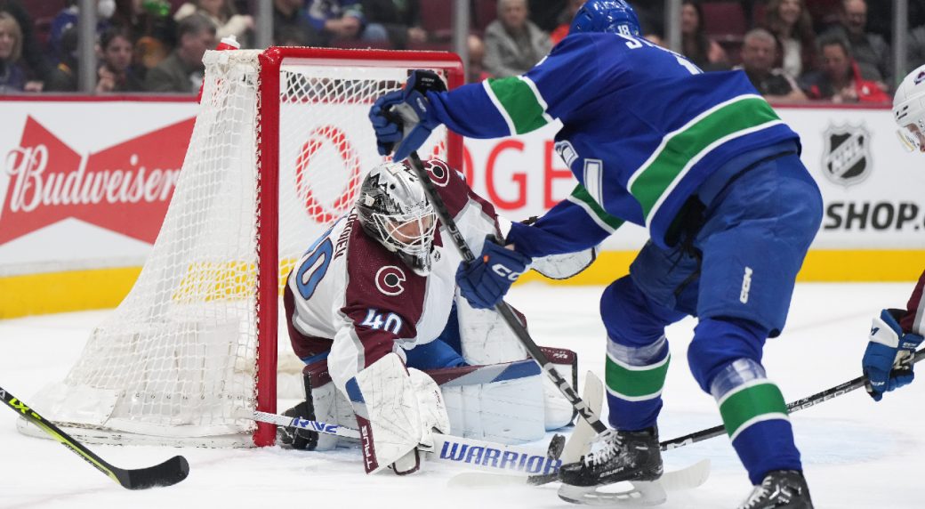 Canucks explode for three quick goals in second period, beat Avalanche