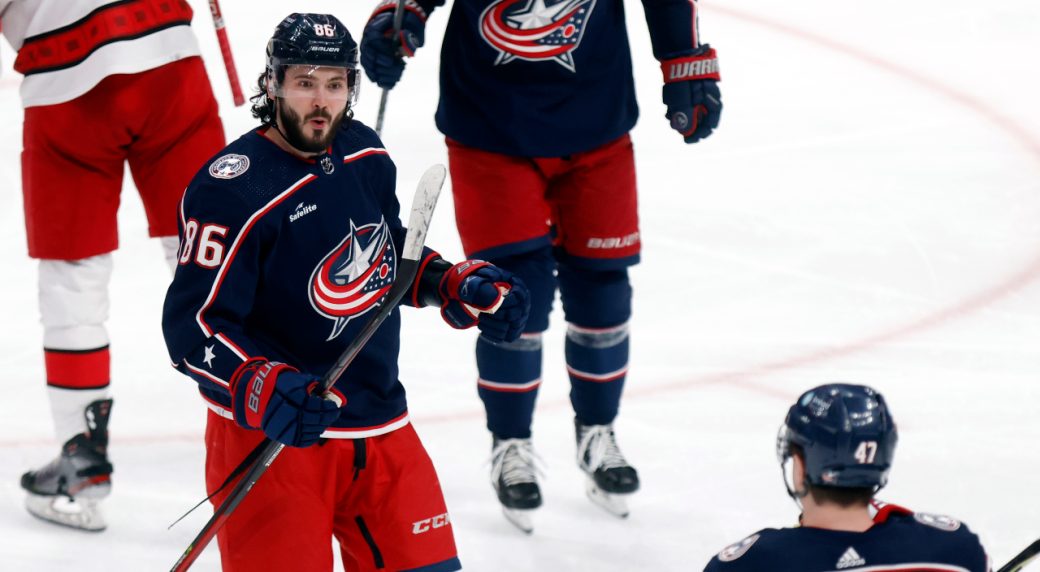 Marchenko hat trick, Kent Johnson wizardry lift Blue Jackets over ...
