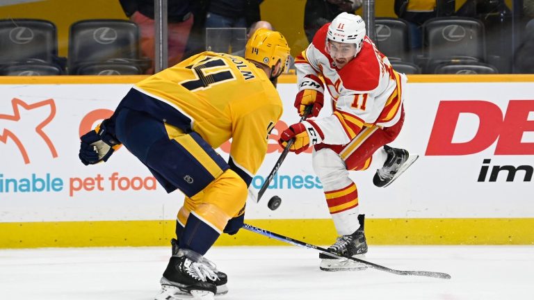 Flames have five-game point streak snapped with loss to Predators ...