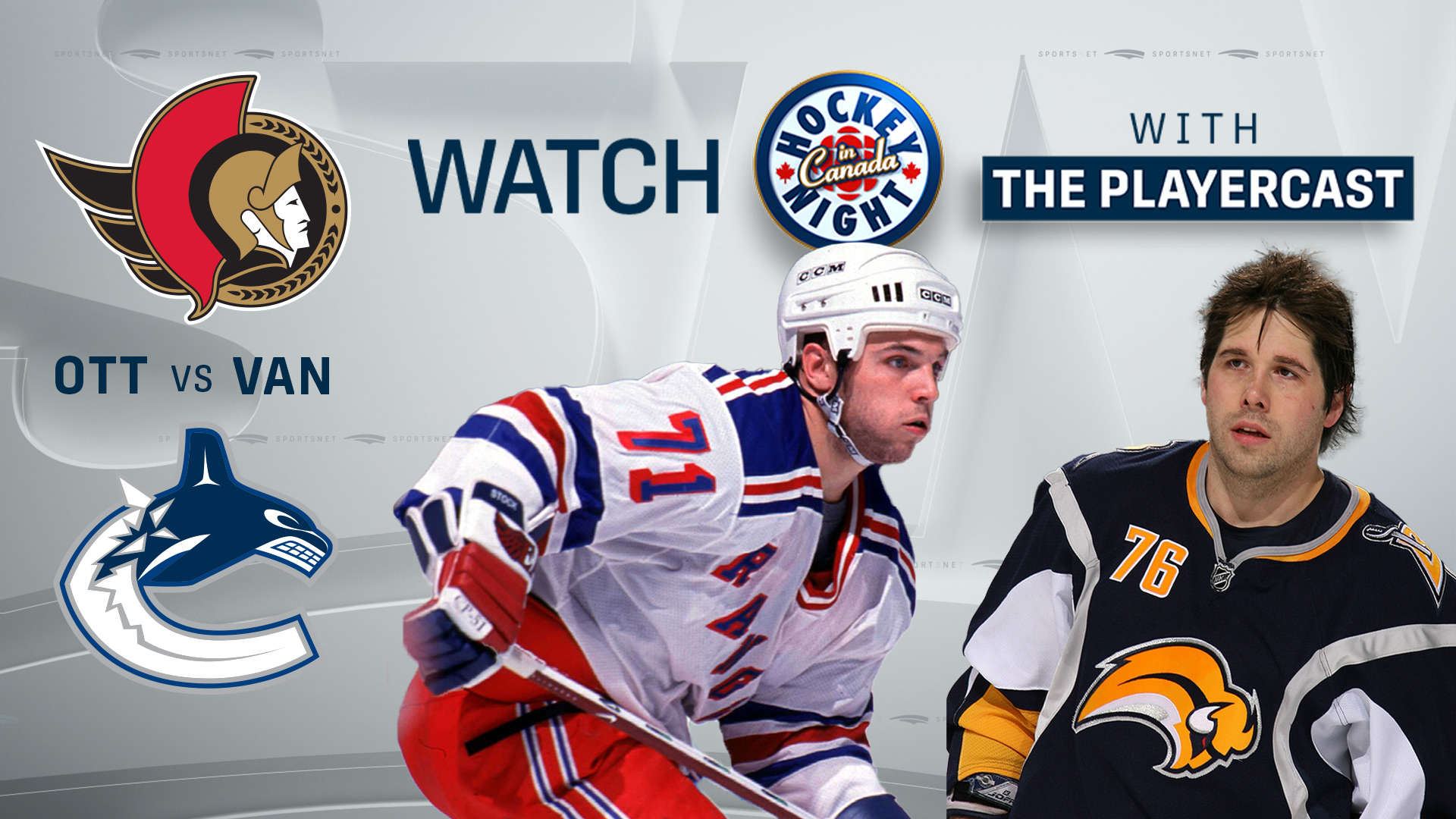 Watch Hockey Night in Canada with The Playercast: Senators vs. Canucks ...