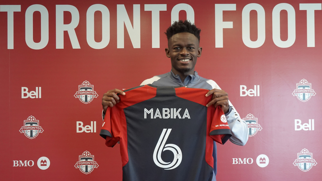 Newly acquired Toronto FC centre back Aime Mabika hard to miss at six foot six - Sportsnet.ca