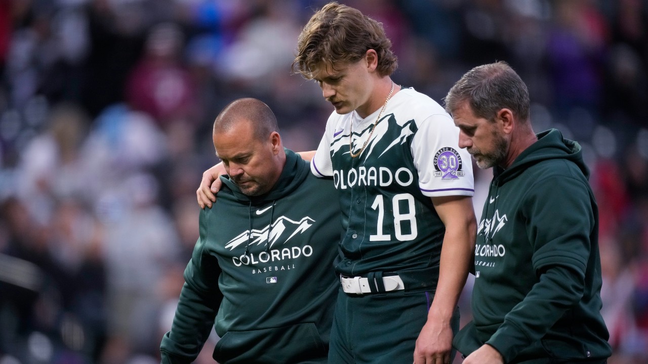 Rockies pitcher Feltner hospitalized for tests after taking line drive ...