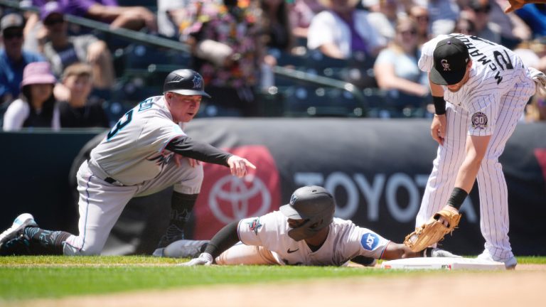 Marlins third base coach Jody Reed fractures leg when struck by foul ...
