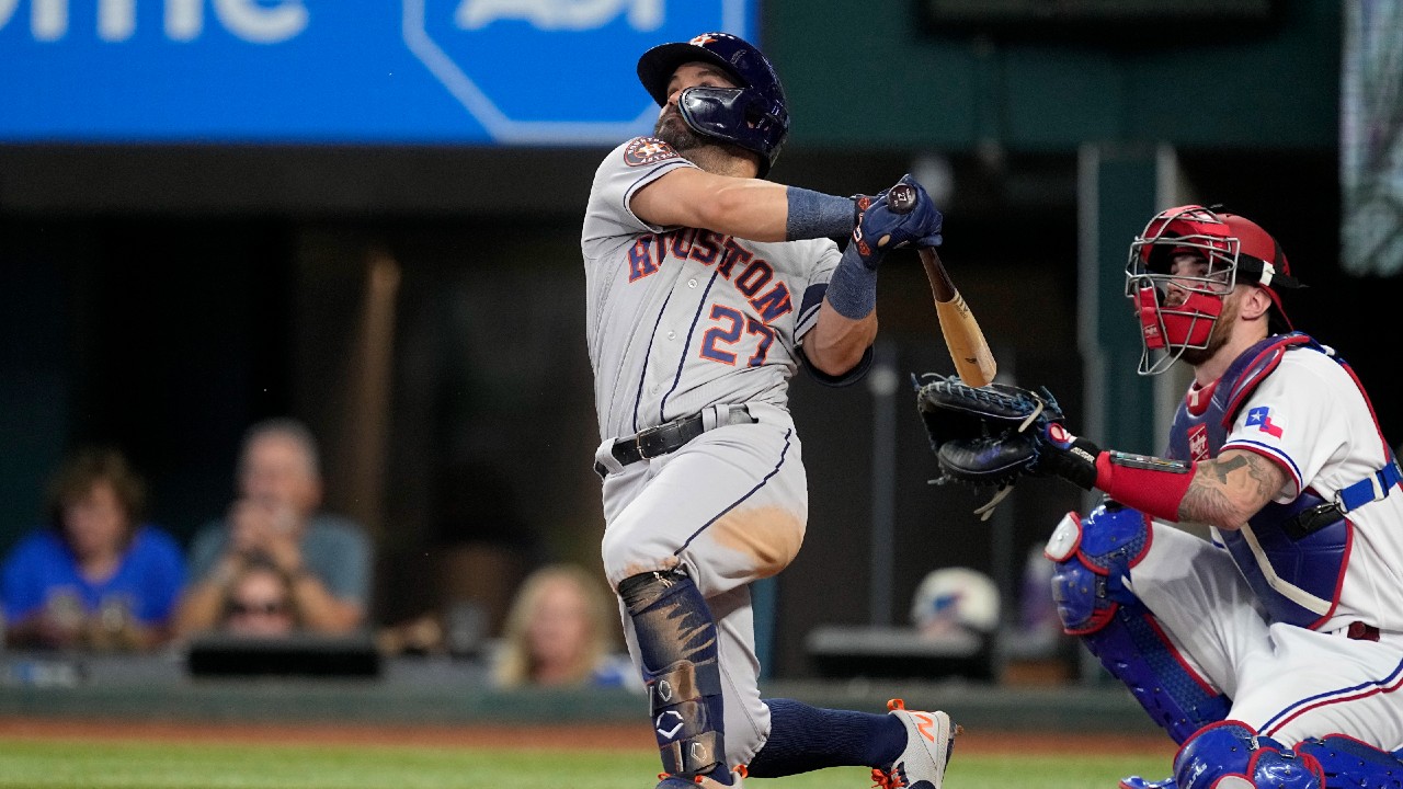 Astros explode for 13 runs in win over Rangers to open key series ...