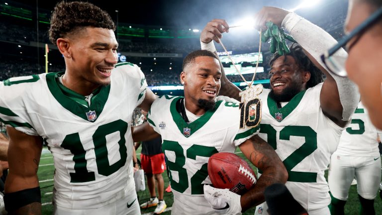 Jets rally without injured Rodgers, beat Bills in OT with punt-return ...