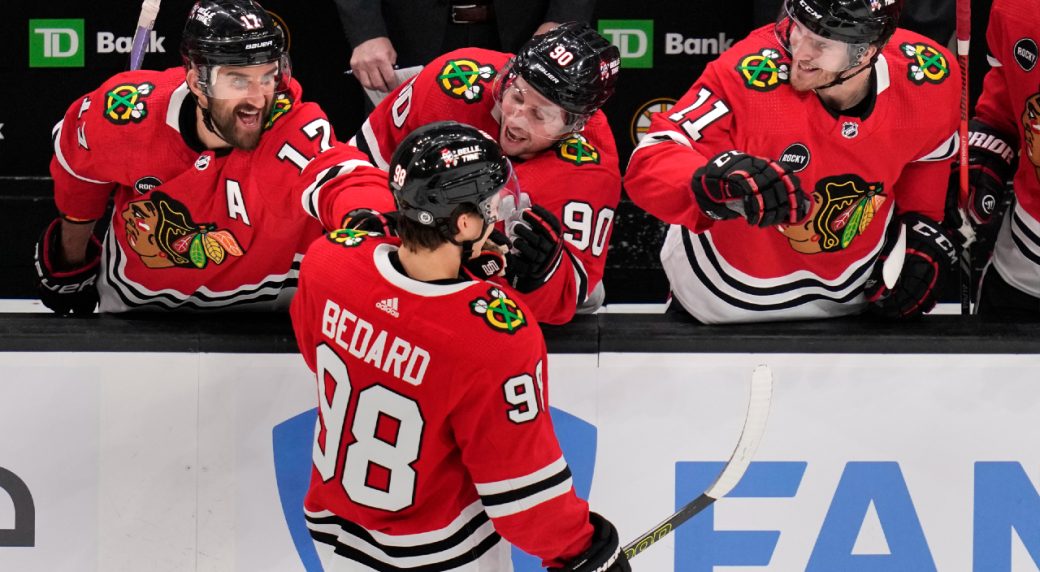 'A really cool moment': Bedard scores first NHL goal in loss vs. Bruins