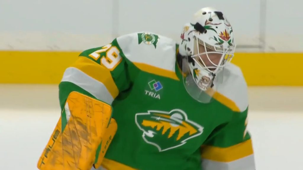 Wild’s Fleury sports mask designed by Cole Redhorse Taylor from Prairie ...