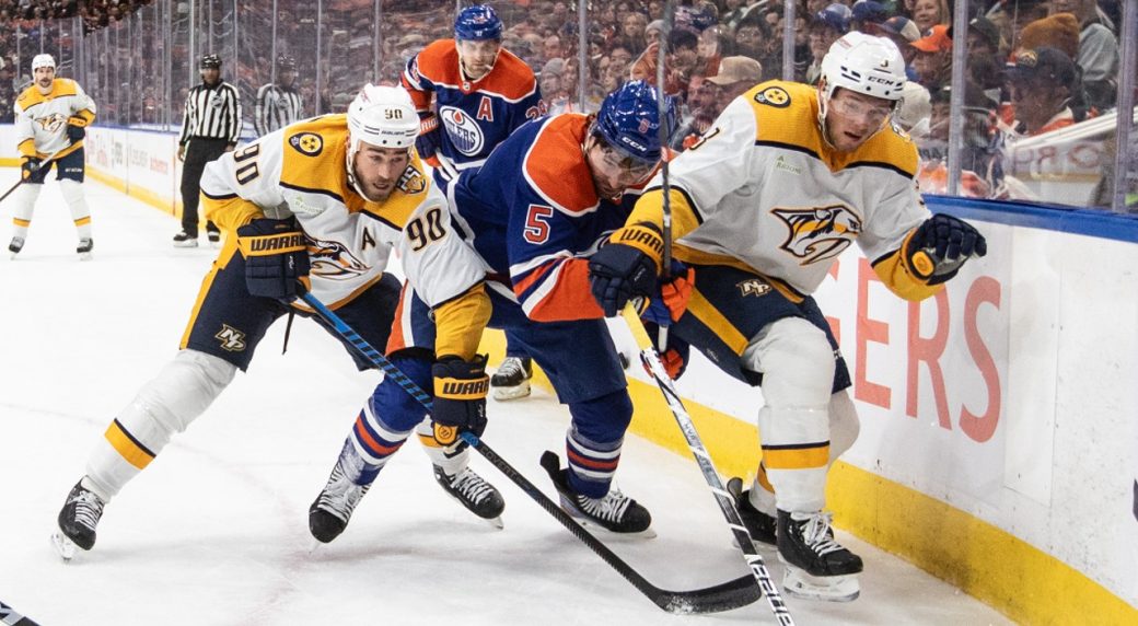 O'Reilly's hat trick leads Predators over slumping Oilers