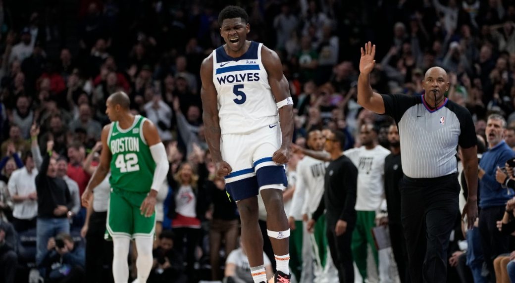 Edwards explodes in OT as Timberwolves hand Celtics first loss