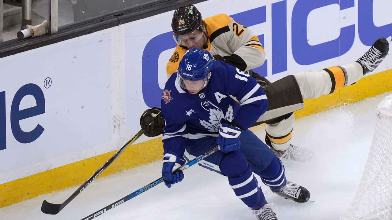 Maple Leafs rally from two-goal deficit but lose to Bruins in shootout