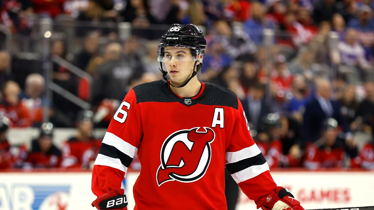 Devils' Jack Hughes returns to practice following upper-body injury ...