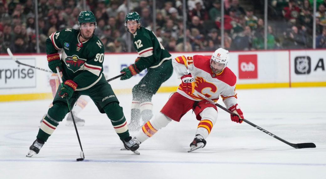 Huberdeau snaps goal drought as Flames top Wild