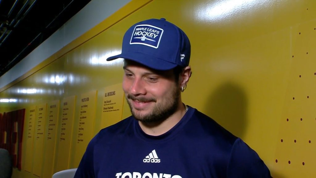 Maple Leafs’ Matthews grateful for hitting milestone in front of family ...