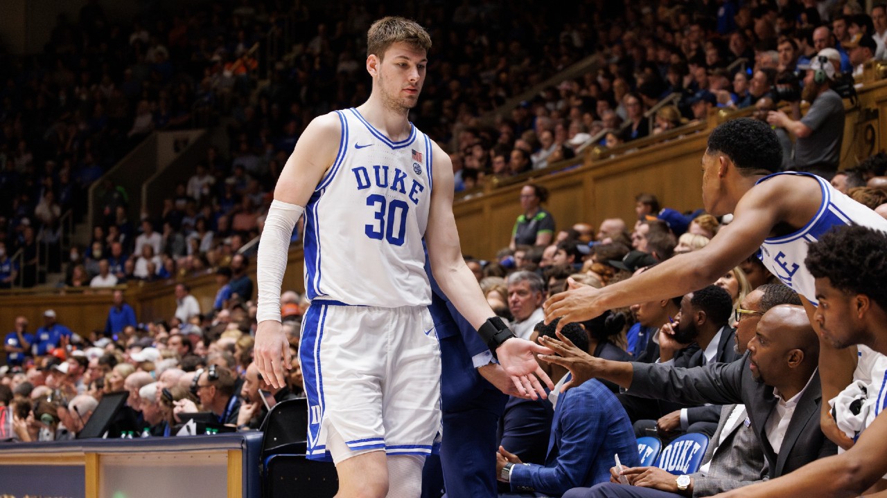 Duke star Kyle Filipowski injured after Wake Forest fans storm court ...