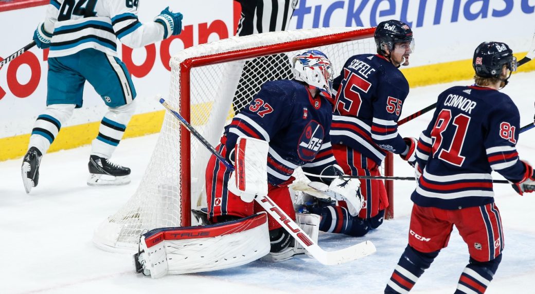 Connor Hellebuyck records 35th career shutout as Jets blank Sharks