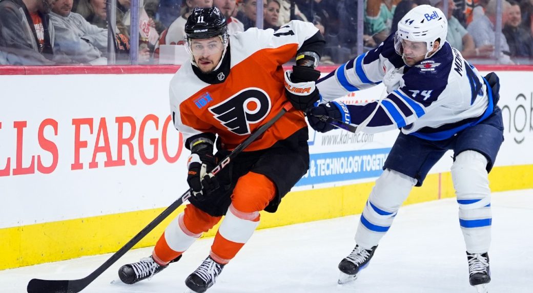 Flyers' Konecny out vs. Rangers, day-to-day with upper-body injury