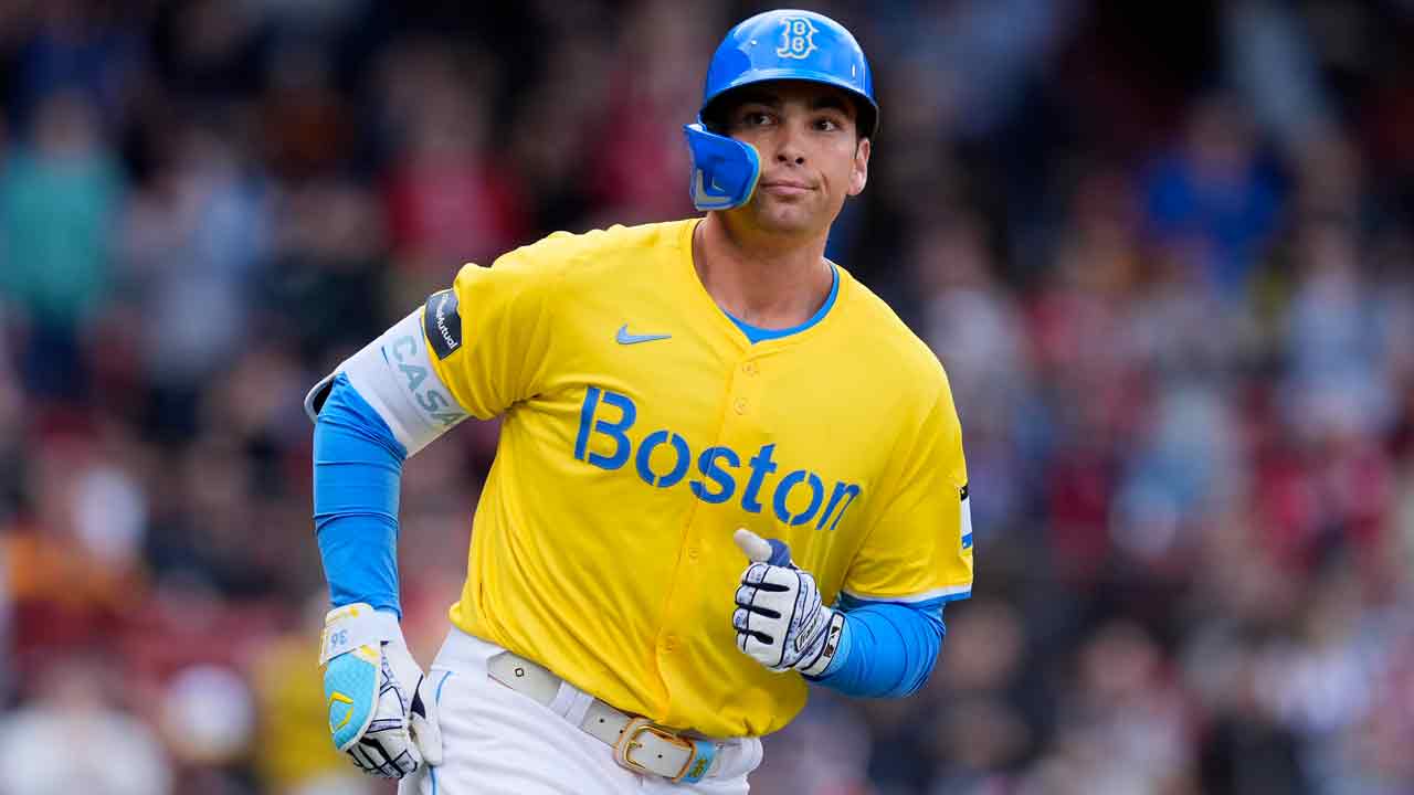 Red Sox 1B Triston Casas out indefinitely with broken rib suffered on hard swing at plate ...