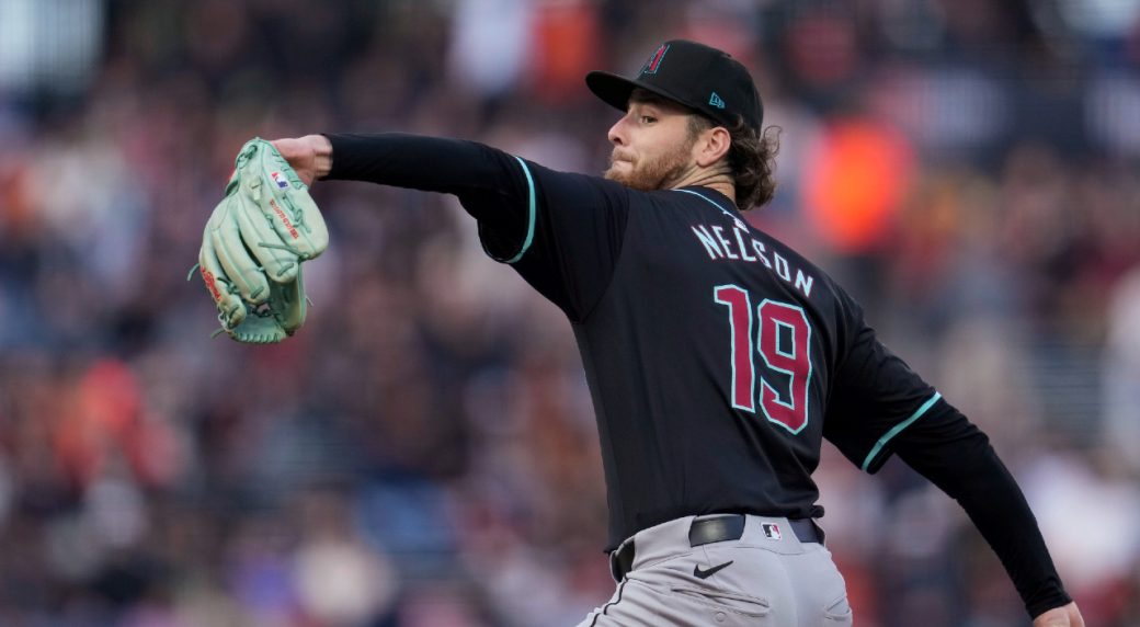 Diamondbacks starter Ryne Nelson exits game after getting hit on ...