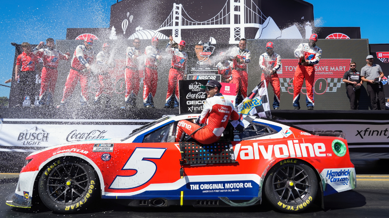 Kyle Larson celebrates NASCAR playoff waiver with another win, Cup ...