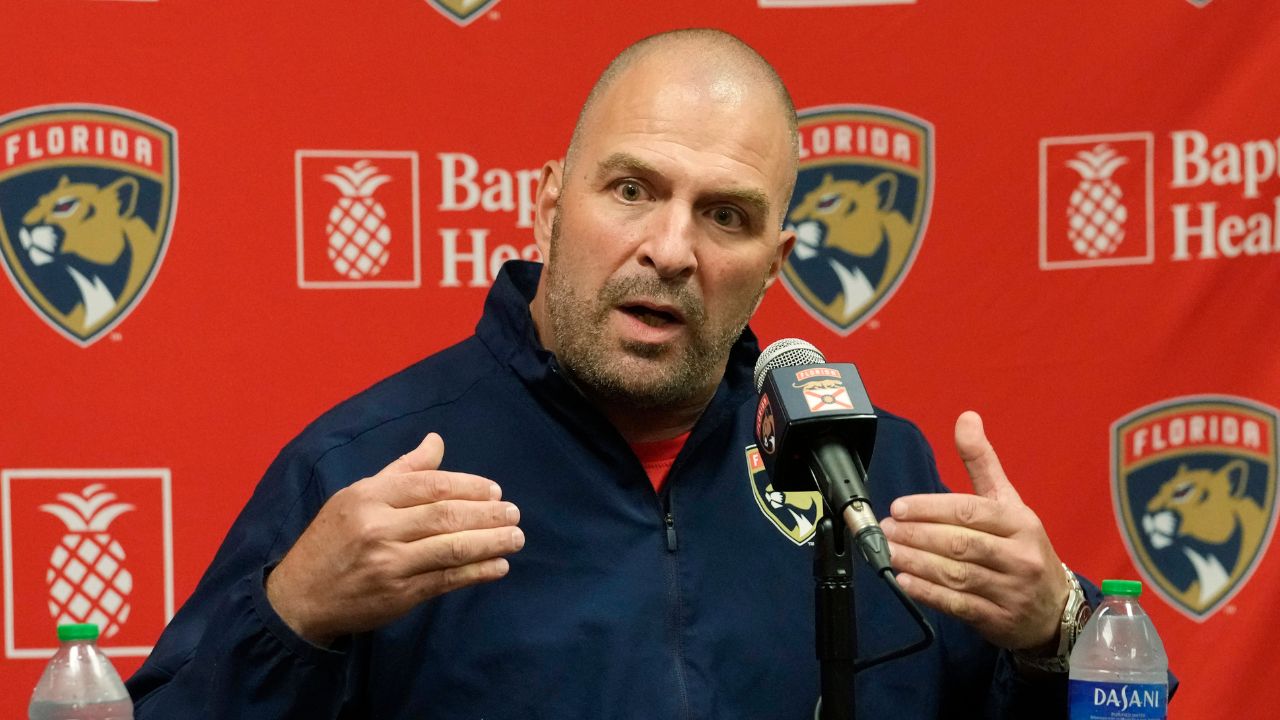 Furious Panthers GM Bill Zito flings water bottle at end of Game 5 loss ...