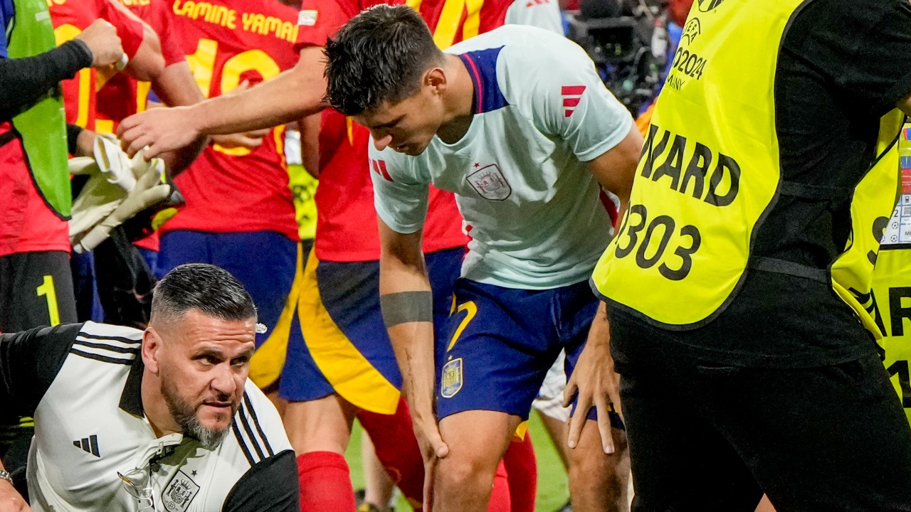 Spain’s Morata caught up in accidental clash with security guard after ...
