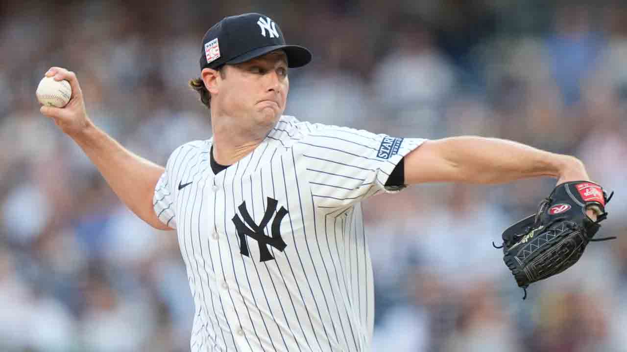 Yankees' Gerrit Cole throws off flat ground as he recovers from Tommy ...