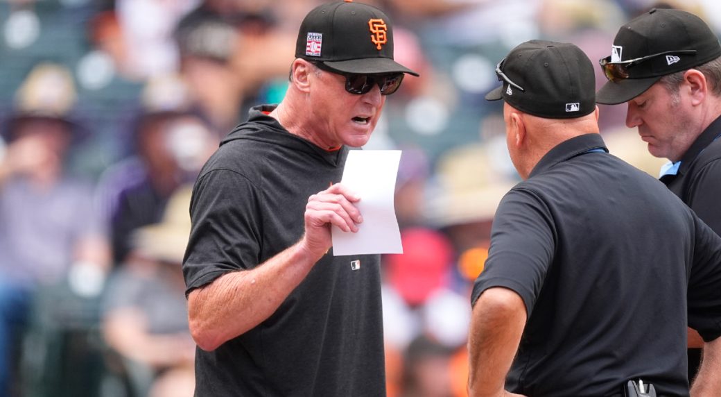 Giants manager Bob Melvin ejected before first pitch vs. Rockies
