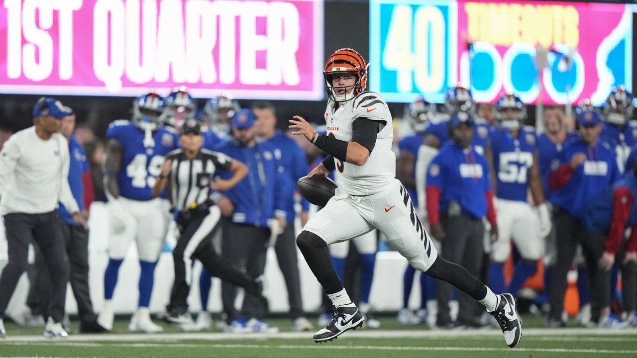 Joe Burrow runs for a touchdown, Bengals’ defence carries them past Giants