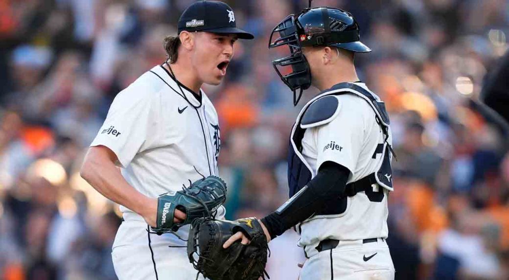 Clutch hitting, strong pitching lifts Tigers to 2-1 lead over Guardians ...