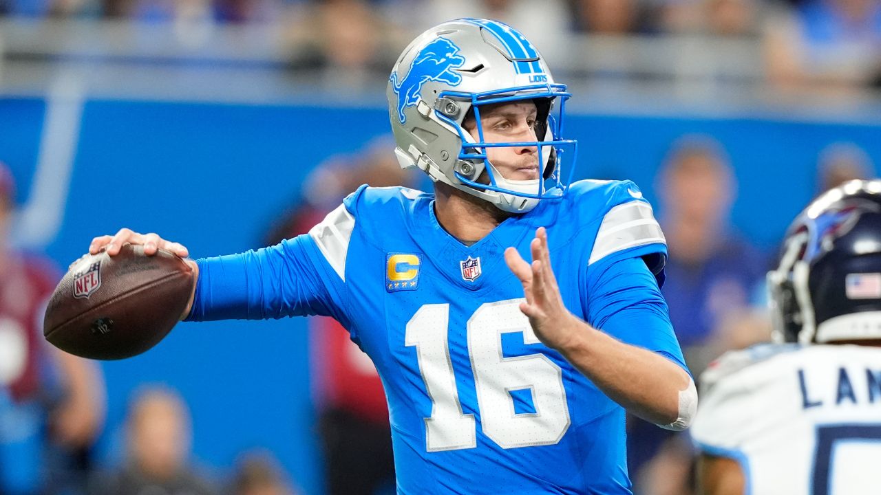 Jared Goff throws for three TDs, Lions dominate Titans for fifth ...
