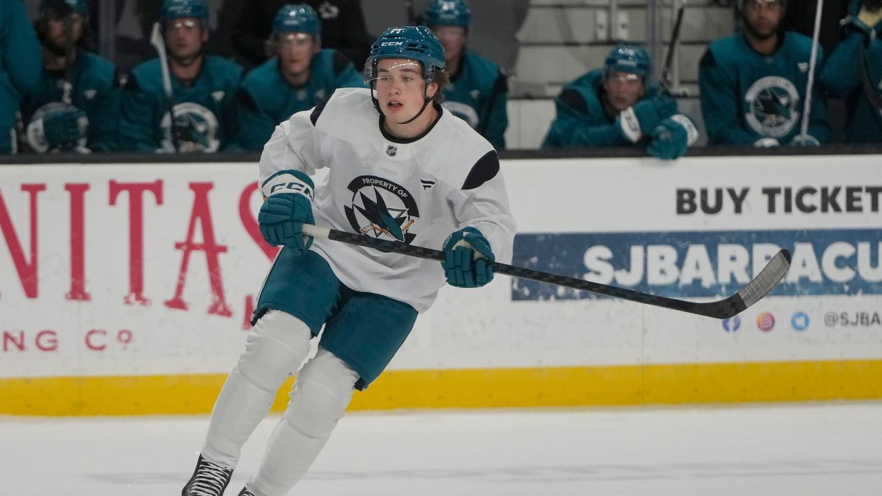 Sharks' Macklin Celebrini exits vs. Utah with lower-body injury ...