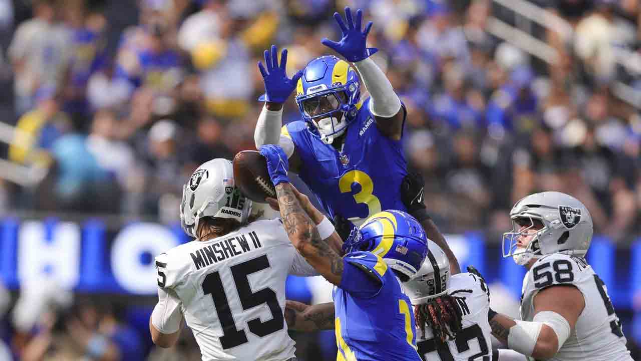 Rams force four turnovers and hold off Raiders after O'Connell gets ...