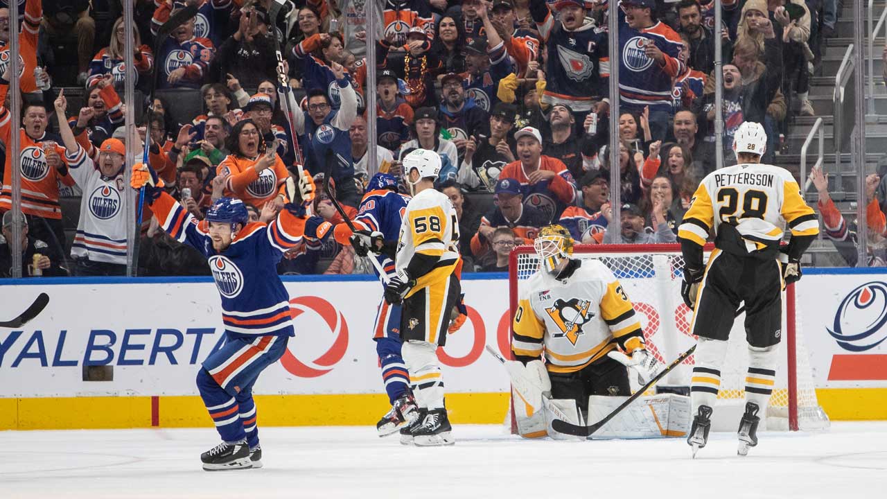 Arvidsson outshines superstars in Oilers’ shutout win over Penguins