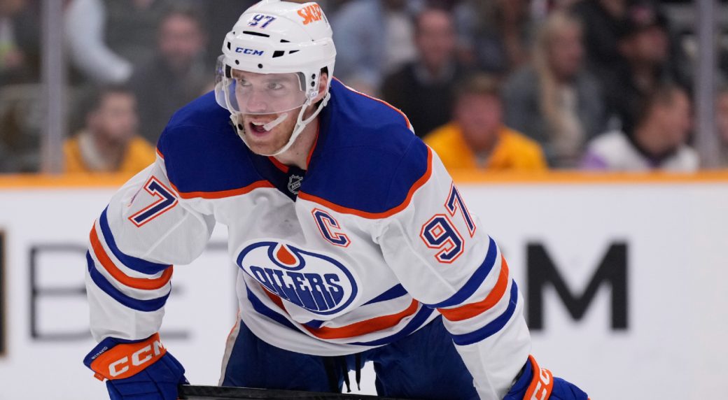 Connor McDavid skates at Oilers practice Monday