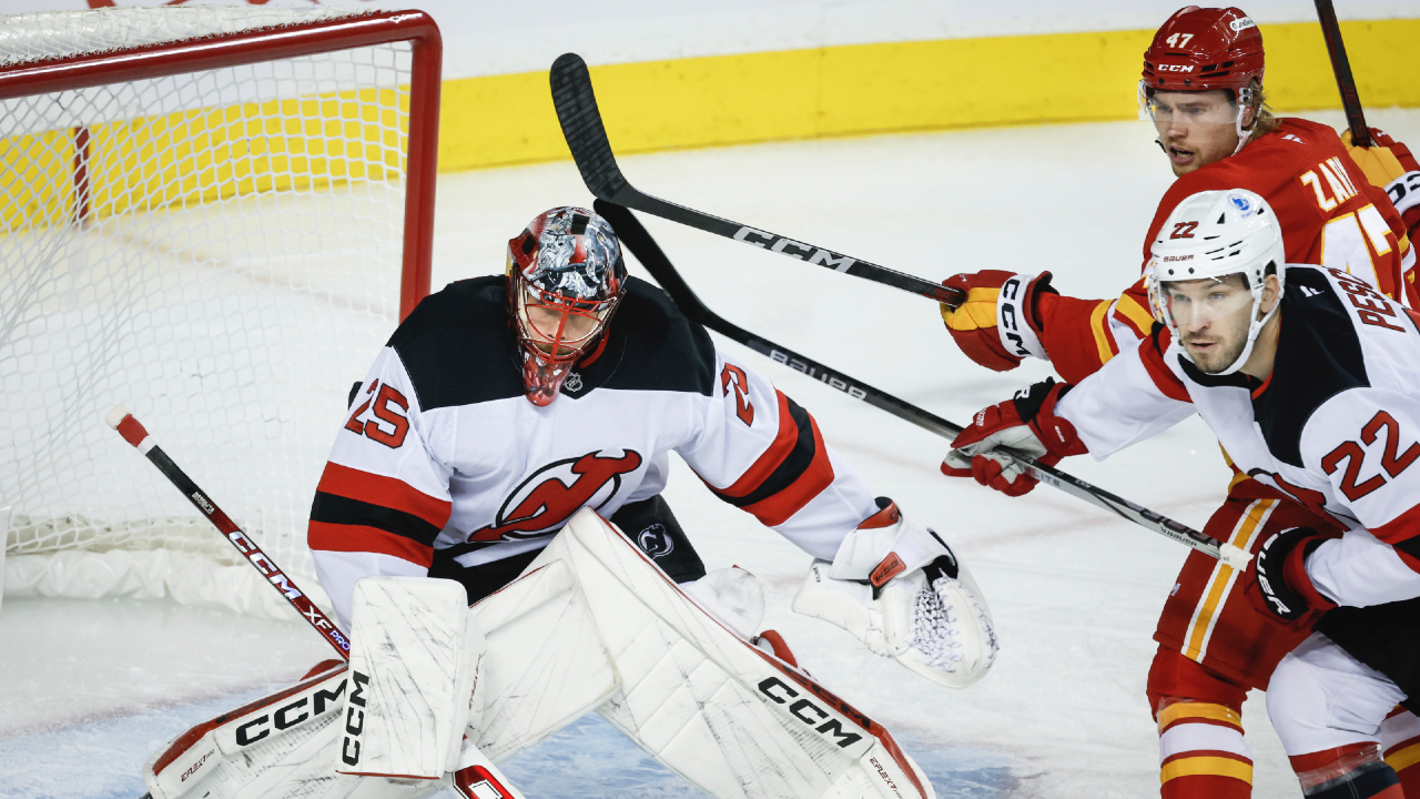 Flames score three goals in third period, shut out visiting Devils ...