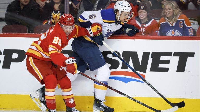 Blues score controversial overtime winner to beat Flames - Sportsnet.ca