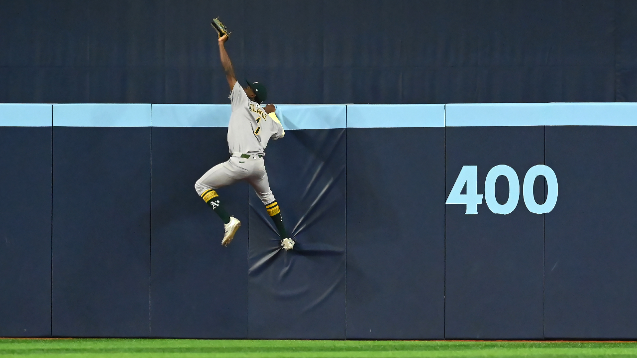 Athletics' Denzel Clarke wows friends, family, Varsho with catch ...