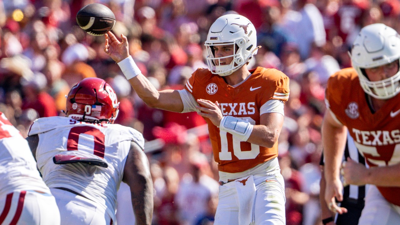 Arch Manning, Texas get timely win over No. 6 Oklahoma in Red River ...