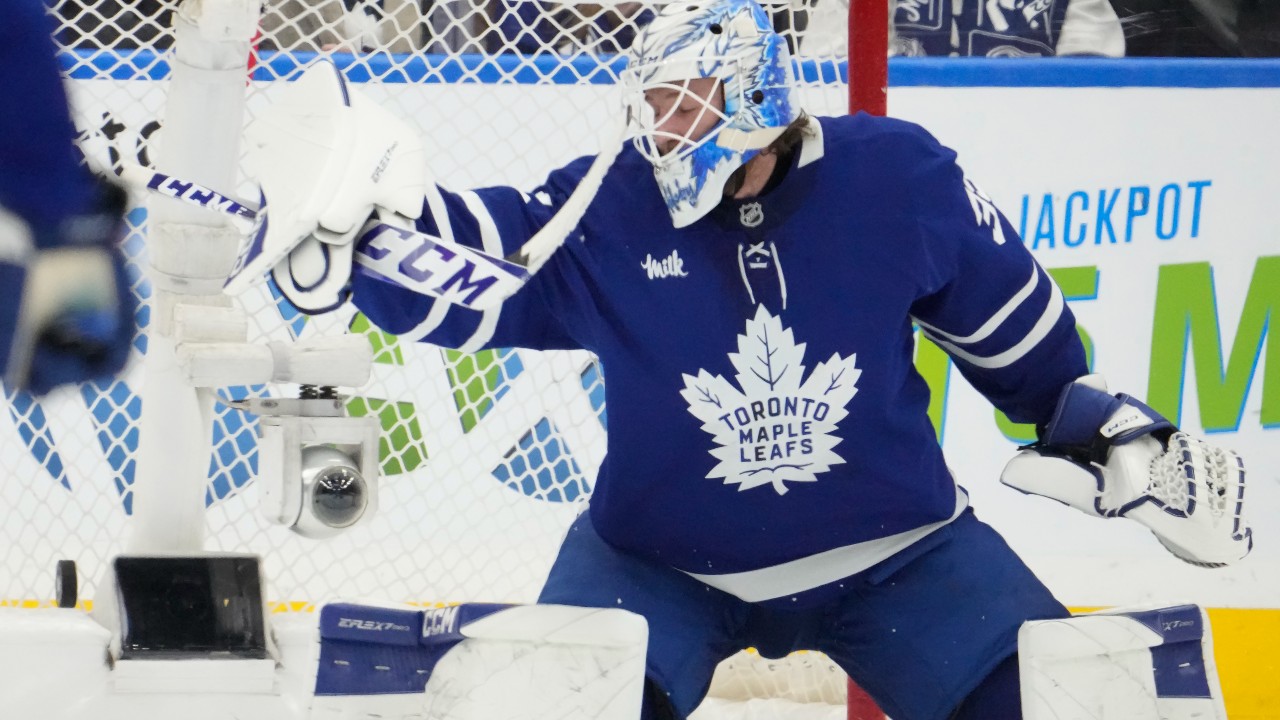 Maple Leafs' Hildeby swaps in for struggling Stolarz vs. Bruins ...